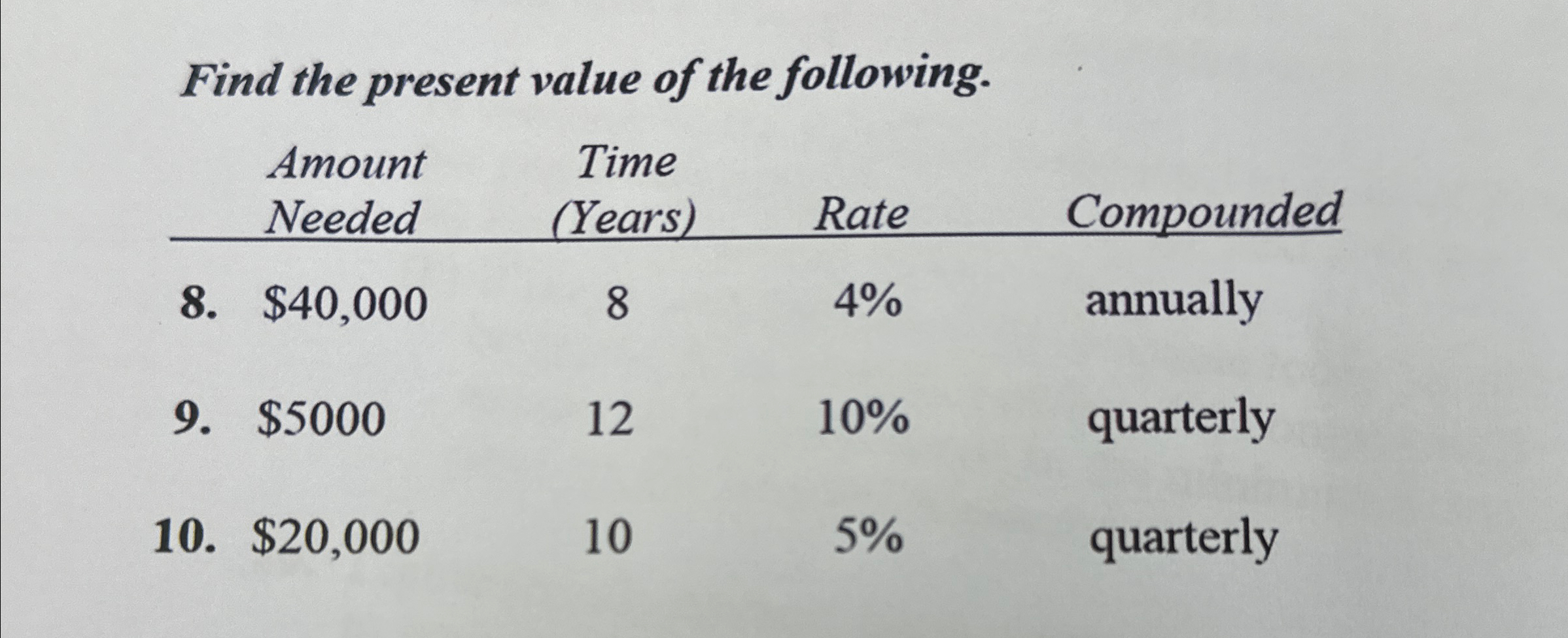 Solved Find the present value of the | Chegg.com