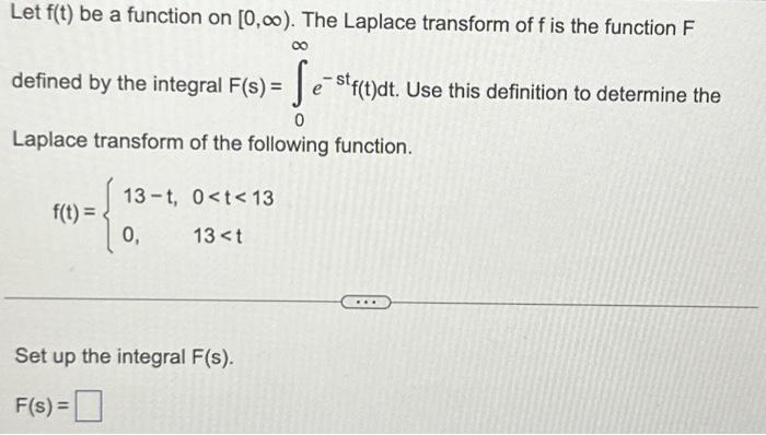 Solved Let f(t) be a function on [0,∞). The Laplace | Chegg.com