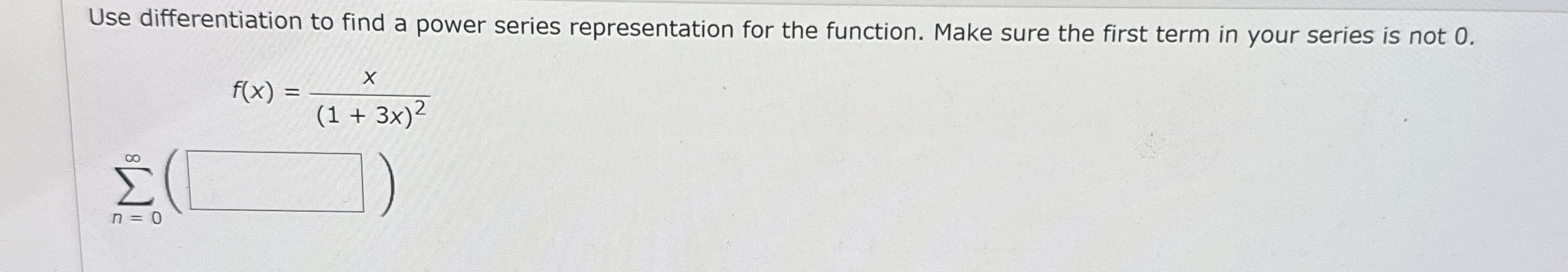 Solved Use differentiation to find a power series | Chegg.com