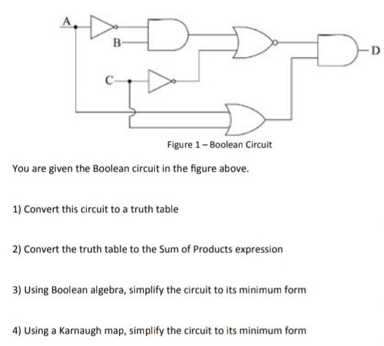 Solved B Figure 1- Boolean Circuit You are given the Boolean | Chegg.com