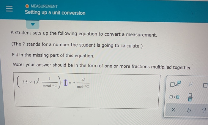 Solved O MEASUREMENT Setting up a unit conversion A student | Chegg.com