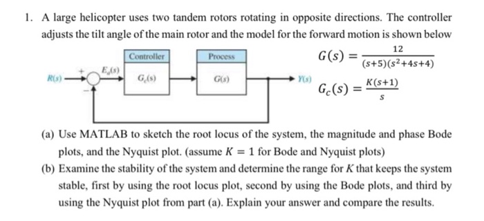 Solved 1. A large helicopter uses two tandem rotors rotating | Chegg.com