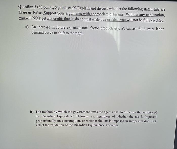 Solved Question 3 ( 30 points; 5 points each) Explain and | Chegg.com
