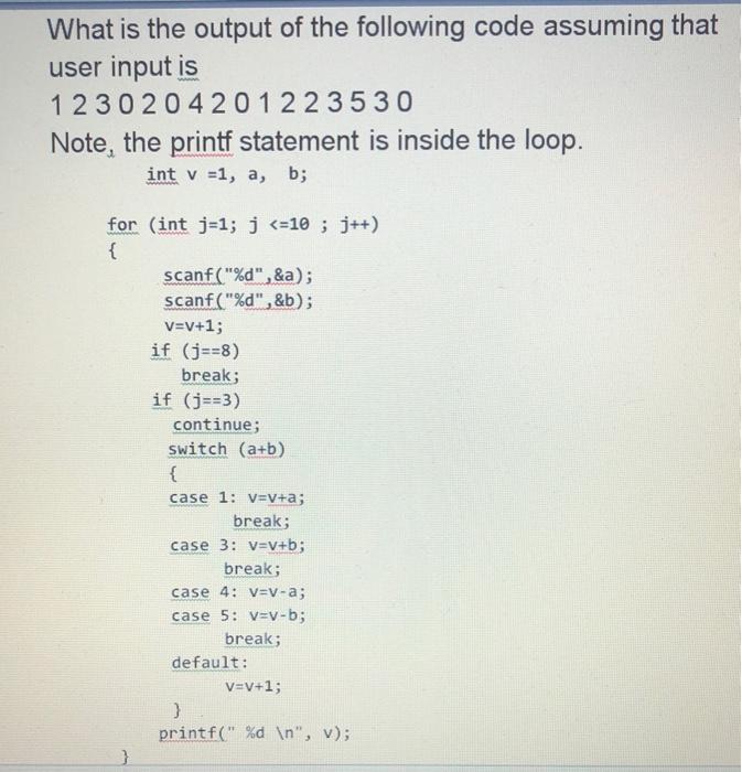 Solved What is the output of the following code assuming | Chegg.com
