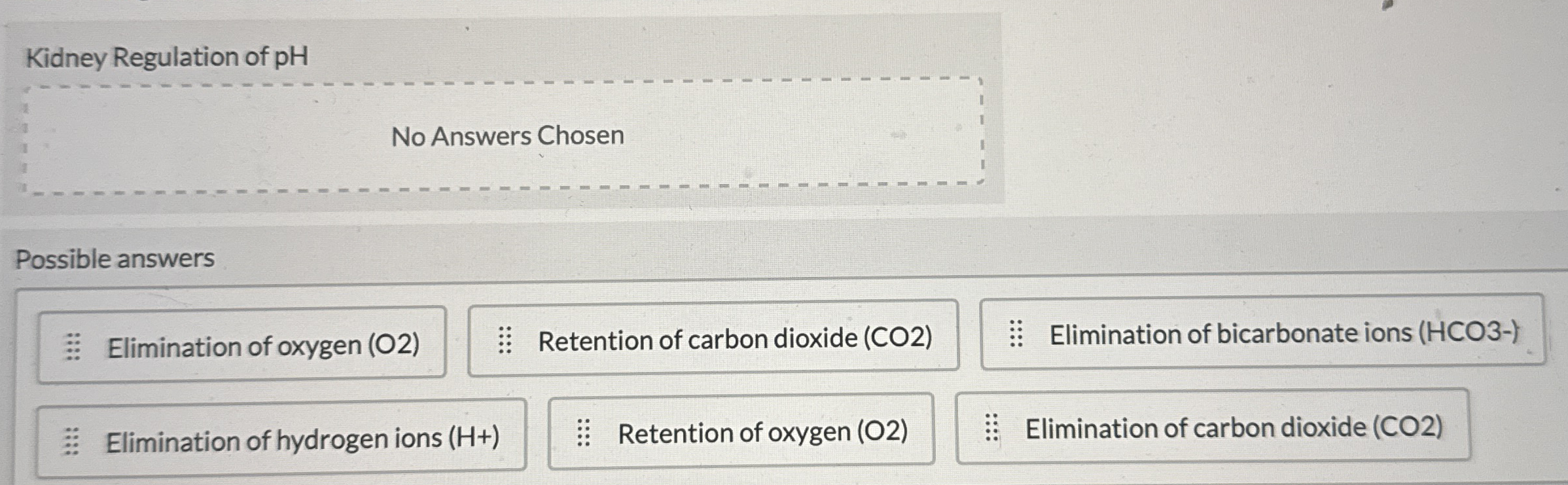 Solved Kidney Regulation of pHNo Answers ChosenPossible | Chegg.com