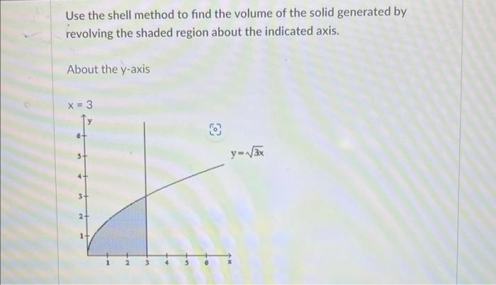Solved Use the shell method to find the volume of the solid | Chegg.com