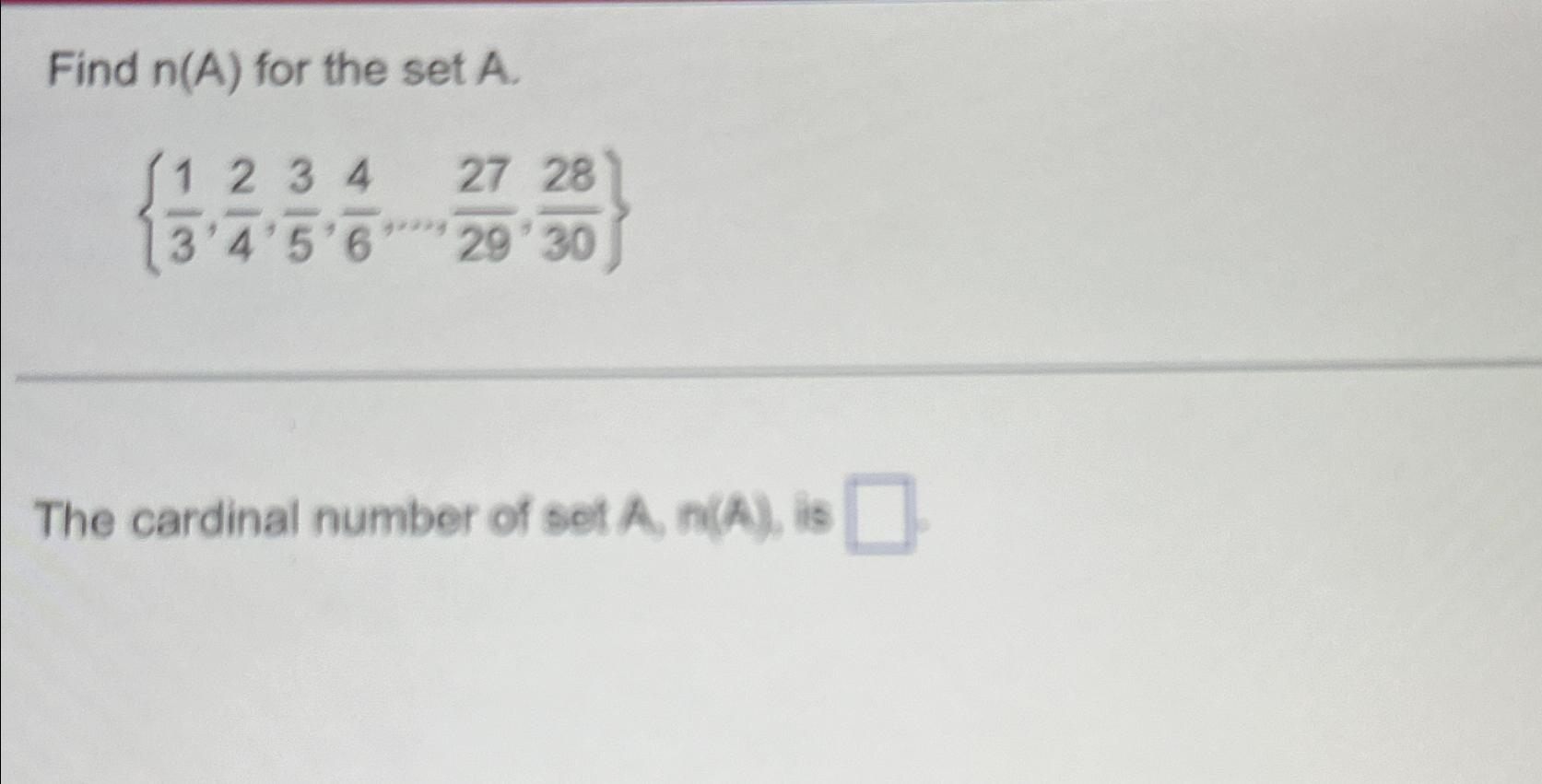 Solved Find n(A) ﻿for the | Chegg.com