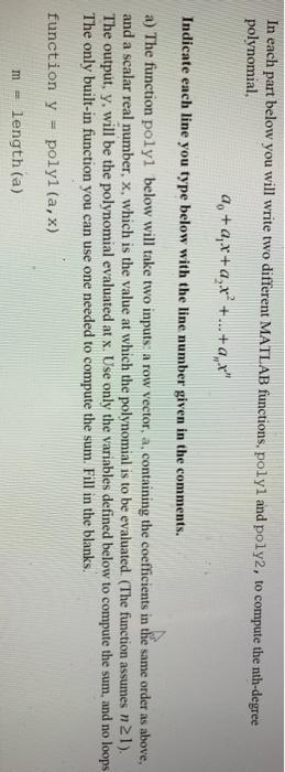 Solved In Each Part Below You Will Write Two Different