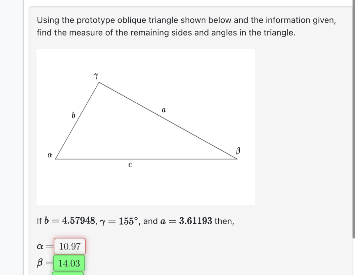 Solved Using the prototype oblique triangle shown below and | Chegg.com