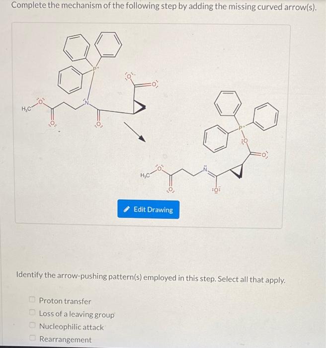 Solved Complete the mechanism of the following step by | Chegg.com