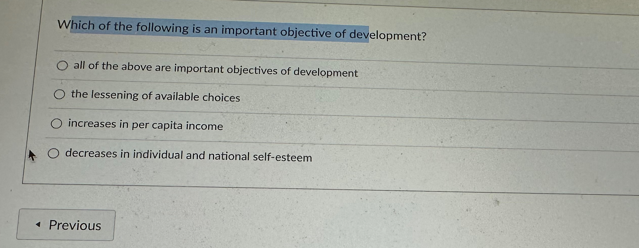 Solved Which of the following is an important objective of | Chegg.com