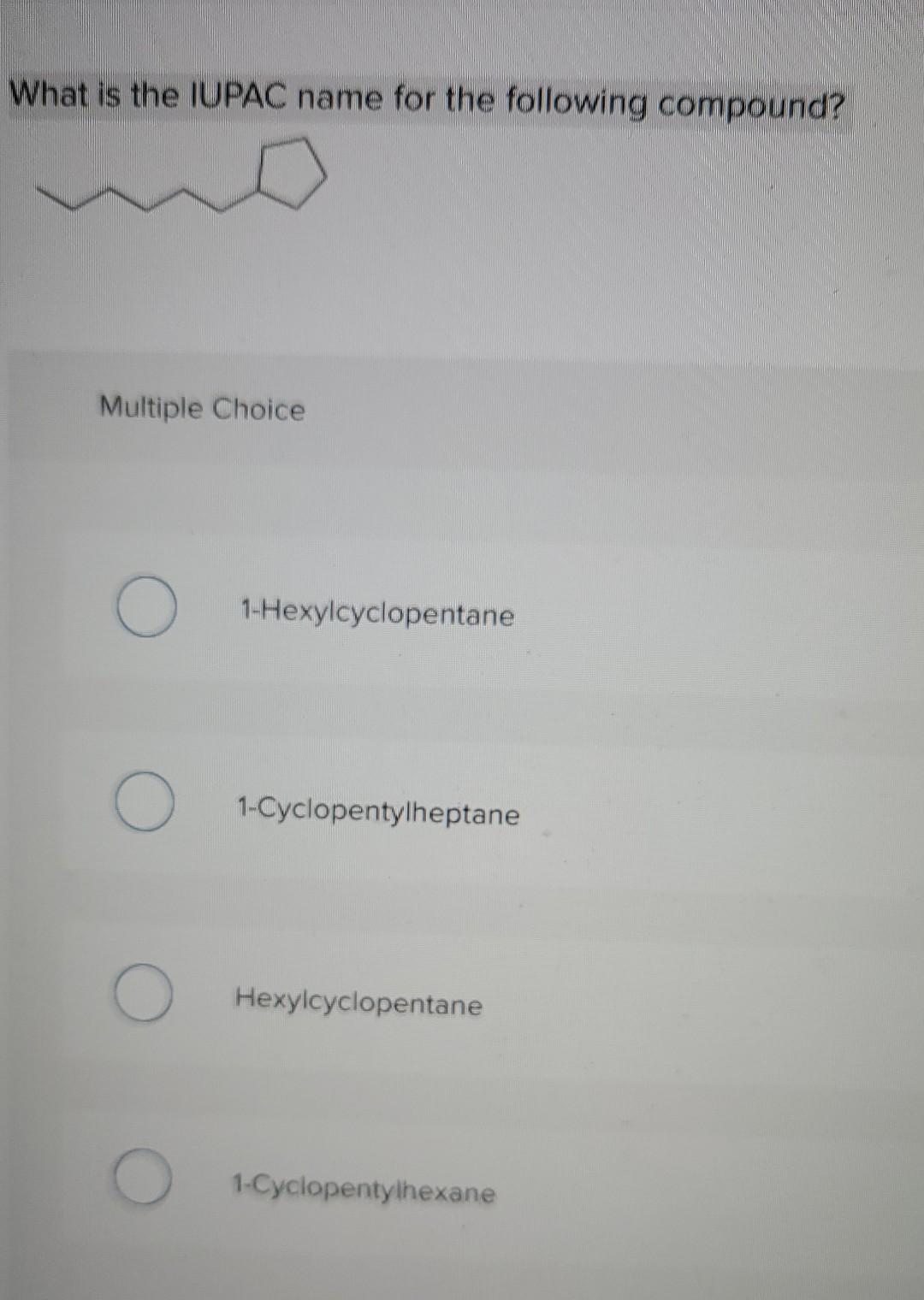 Solved What is the IUPAC name for the following compound? | Chegg.com