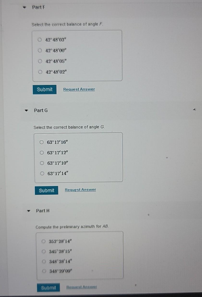 Solved Review The azimuth from station A of a link traverse | Chegg.com