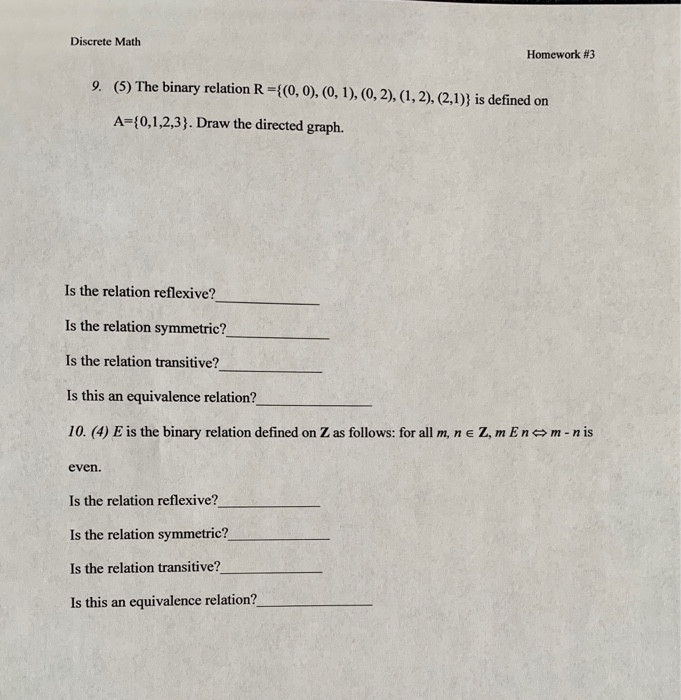 Solved Discrete Math Homework # 3 Homework #3: | Chegg.com