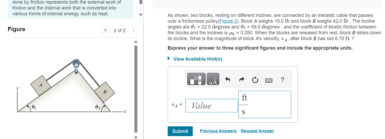 Solved As shown, two blocks, resting on different inclines, | Chegg.com