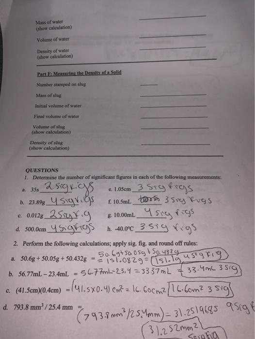 Date Name Section Instructor Report for Experiment 2 | Chegg.com