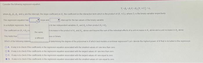 γ1−β2+β1x1+β2(x×O1)+ω1 The migresien equens has secoe | Chegg.com