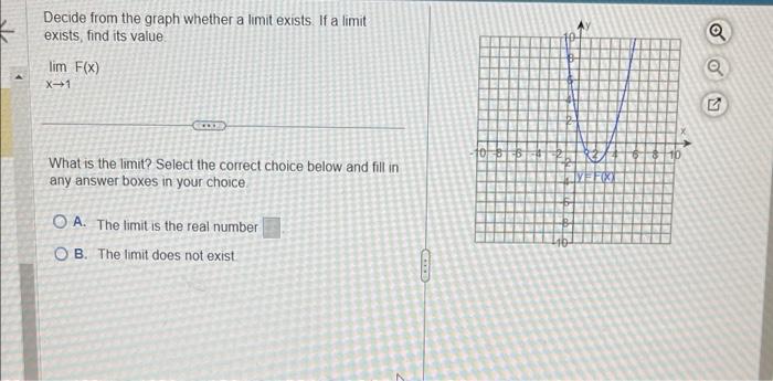 Solved Decide From The Graph Whether A Limit Exists If A