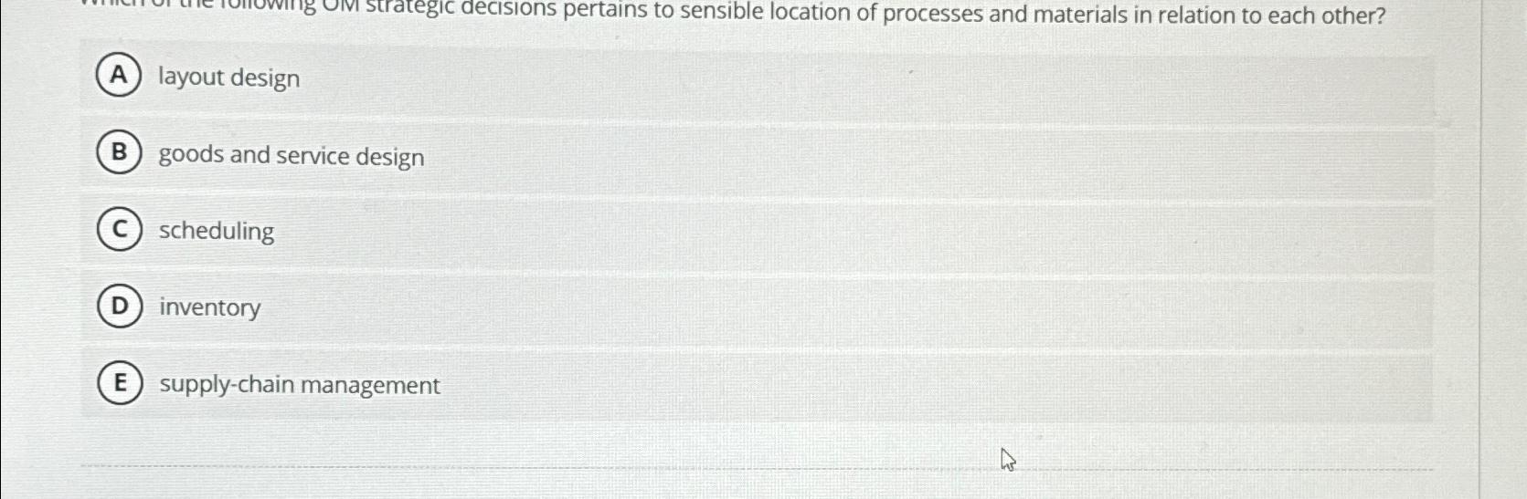 Solved layout designgoods and service | Chegg.com