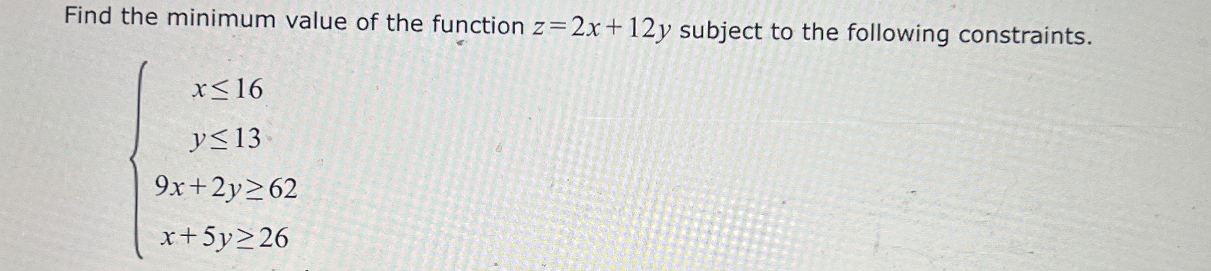 Solved find the minimum value of the function zFind the | Chegg.com