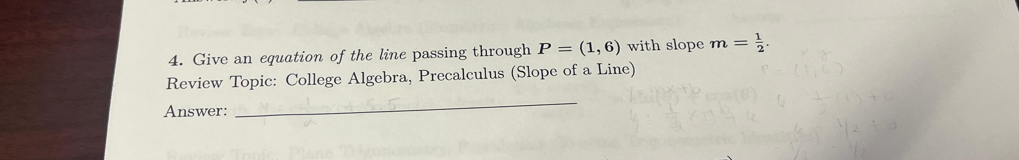 Solved Give an equation of the line passing through P=(1,6) | Chegg.com
