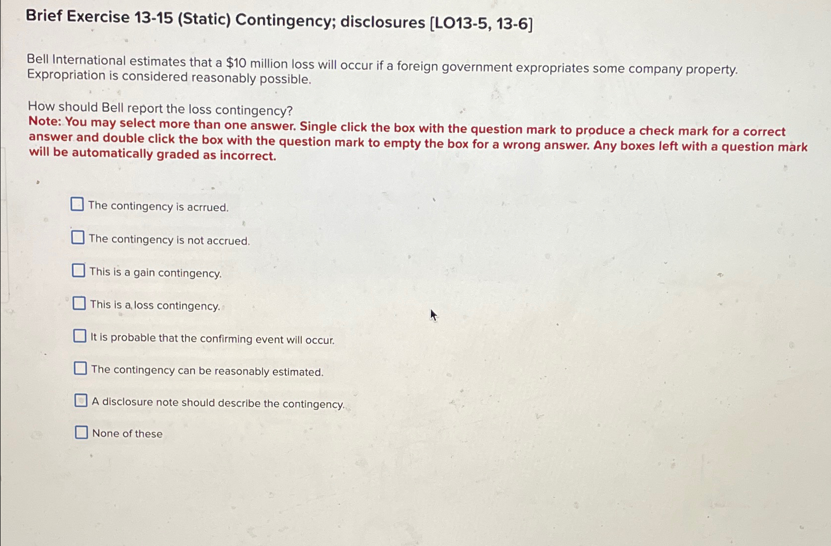 Solved Brief Exercise 13-15 (Static) ﻿Contingency; | Chegg.com