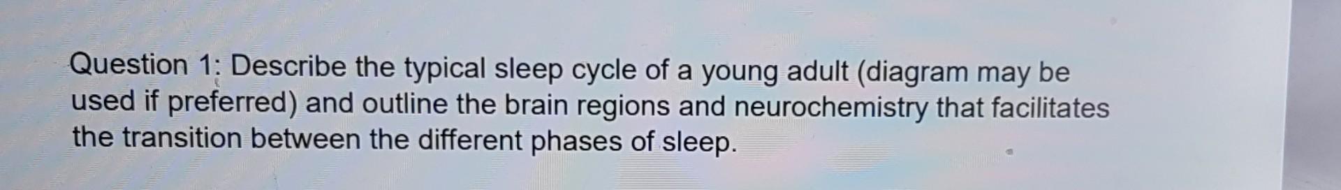 Solved Question 1: Describe the typical sleep cycle of a | Chegg.com