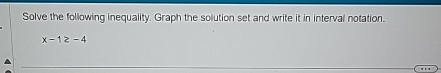 Solved Solve the following inequality. Graph the solution | Chegg.com