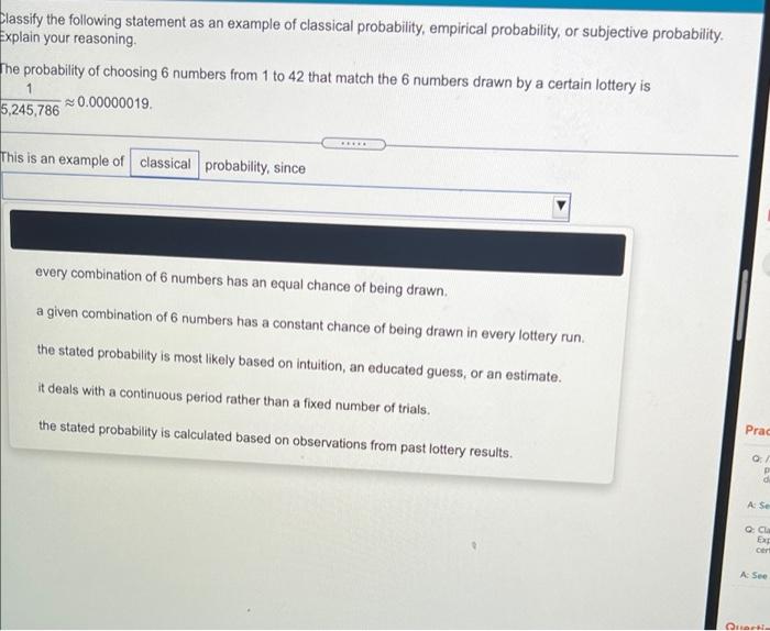 Solved Classify the following statement as an example of | Chegg.com