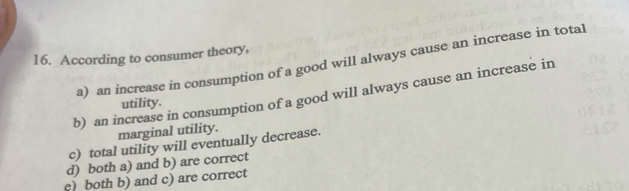 Solved According to consumer theory,a) ﻿an increase in | Chegg.com