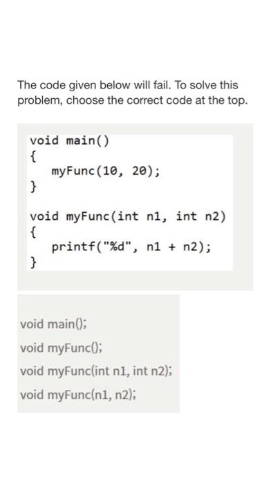 Solved The code in c given below will fail. To solve this | Chegg.com