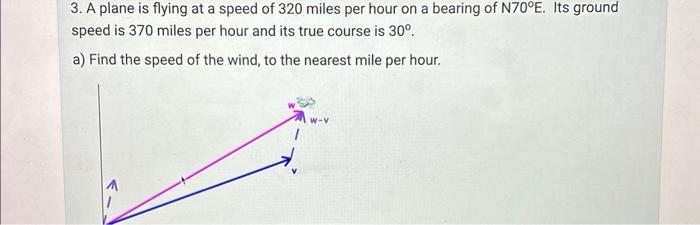 Solved 3. A plane is flying at a speed of 320 miles per hour | Chegg.com
