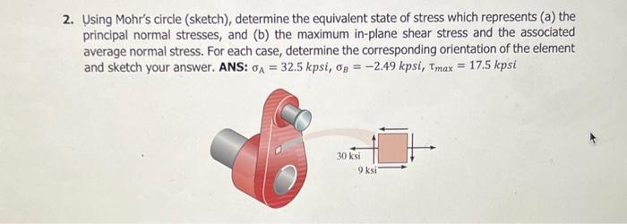 Solved 2. Using Mohr's circle (sketch), determine the | Chegg.com