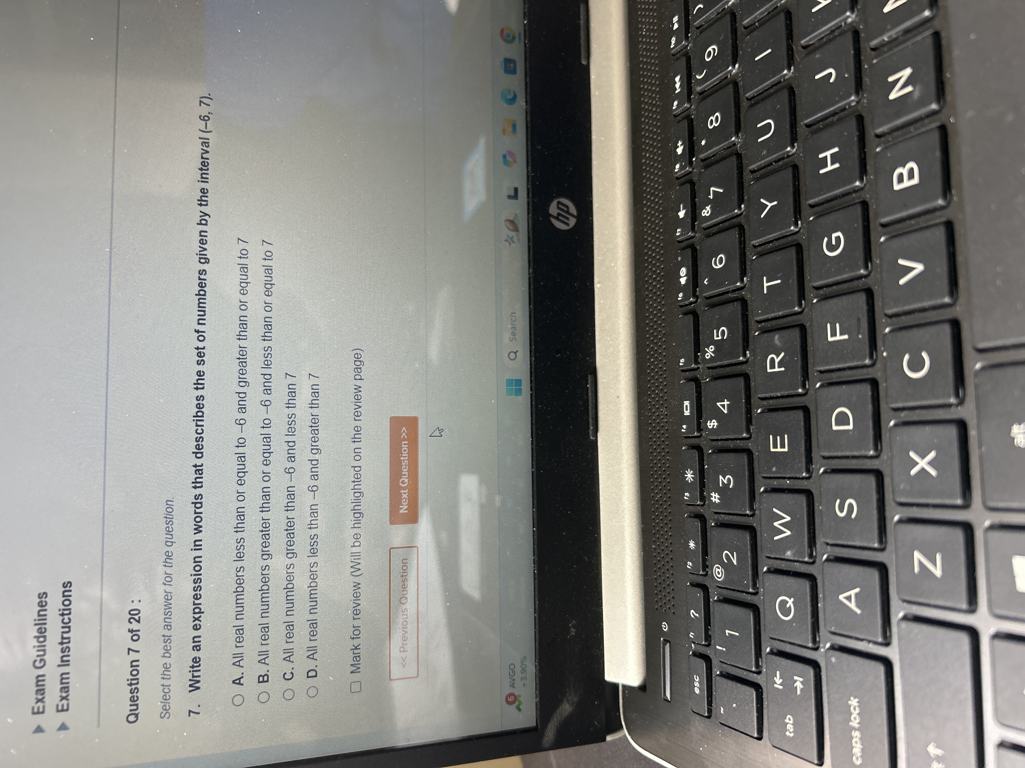 Solved Exam Guidelines Exam Instructions Question 7 ﻿of 20 | Chegg.com