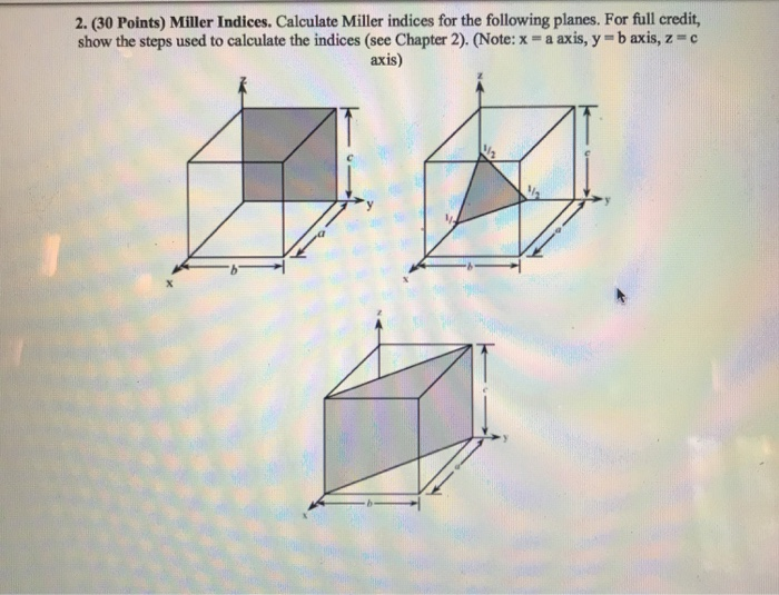 Solved 2. (30 Points) Miller Indices. Calculate Miller | Chegg.com Solved 2. (30 Points) Miller Indices. Calculate Miller | Chegg.com