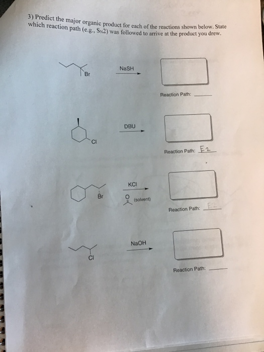 Solved 3) Predict the major organic product for each of th | Chegg.com