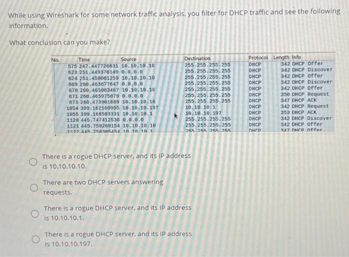 Solved While using Wireshark for some network traffic | Chegg.com