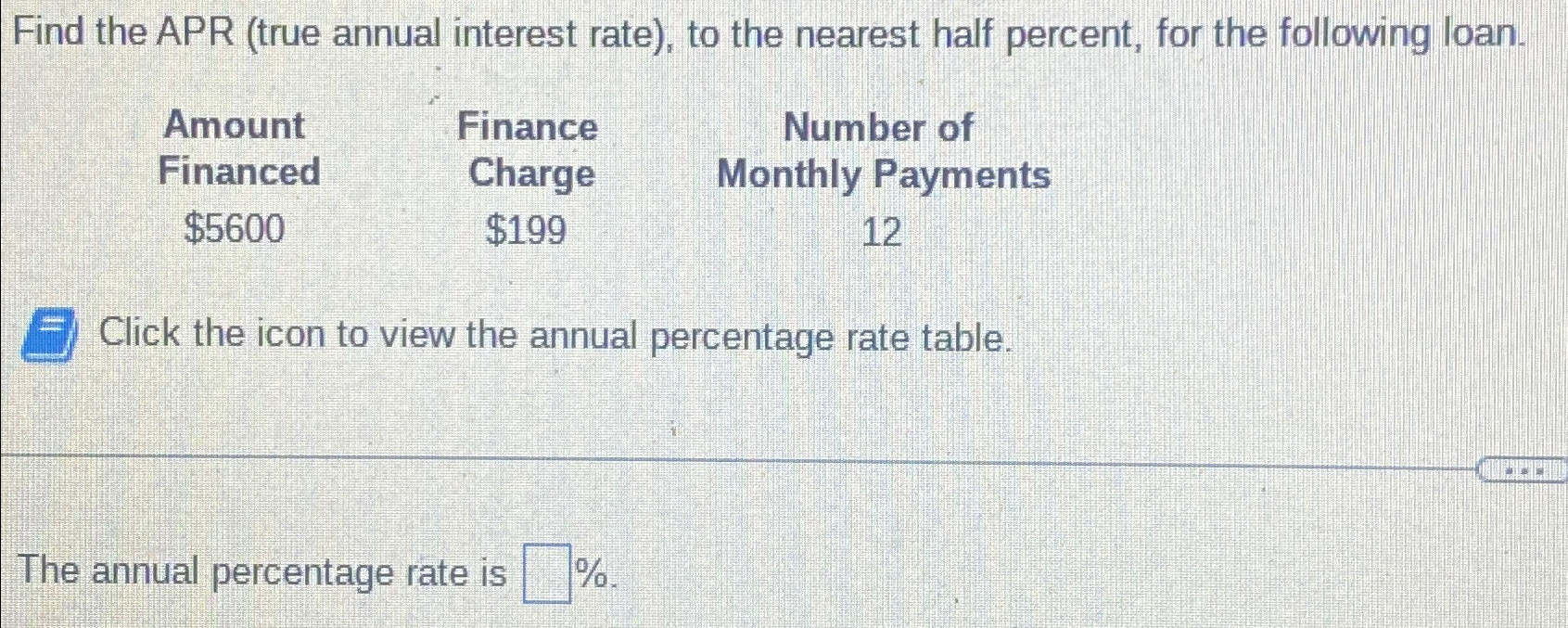 Solved Find the APR (true annual interest rate), ﻿to the | Chegg.com