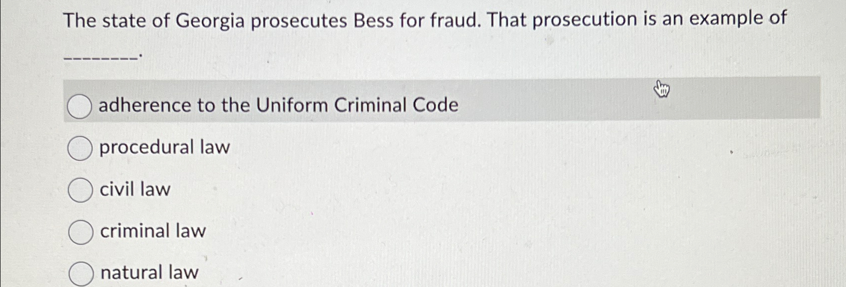 Solved The state of Georgia prosecutes Bess for fraud. That | Chegg.com