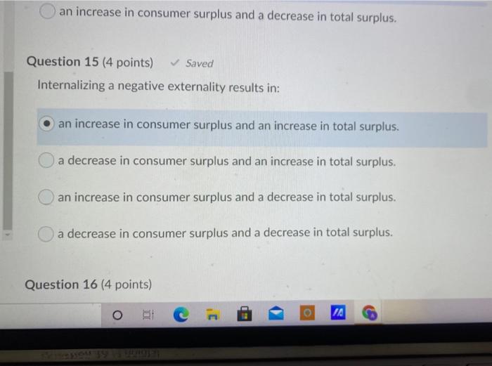Solved an increase in consumer surplus and a decrease in | Chegg.com