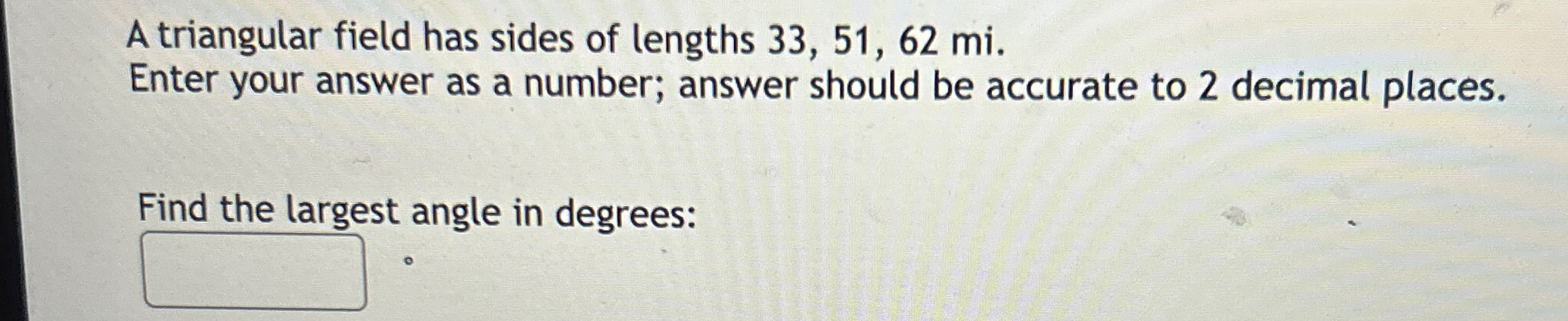 Solved A triangular field has sides of lengths | Chegg.com