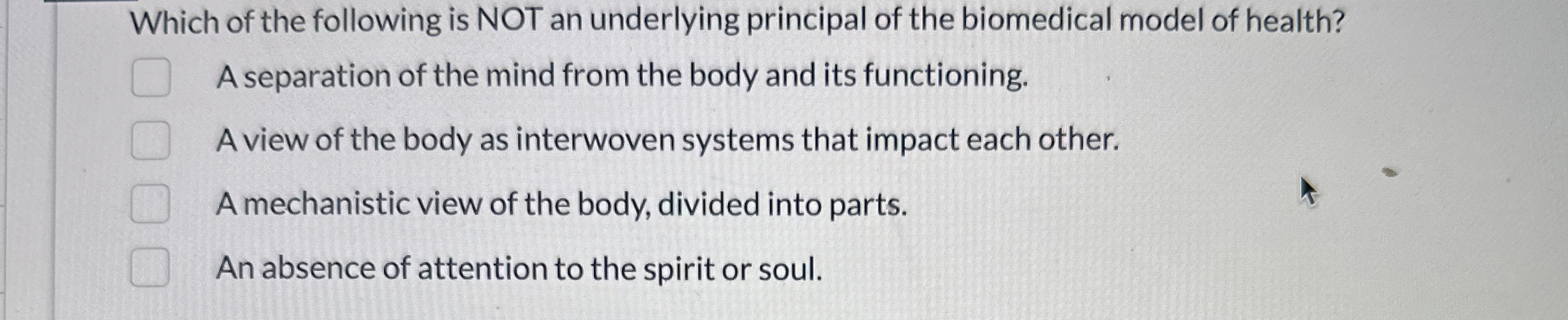 Solved Which of the following is NOT an underlying principal | Chegg.com