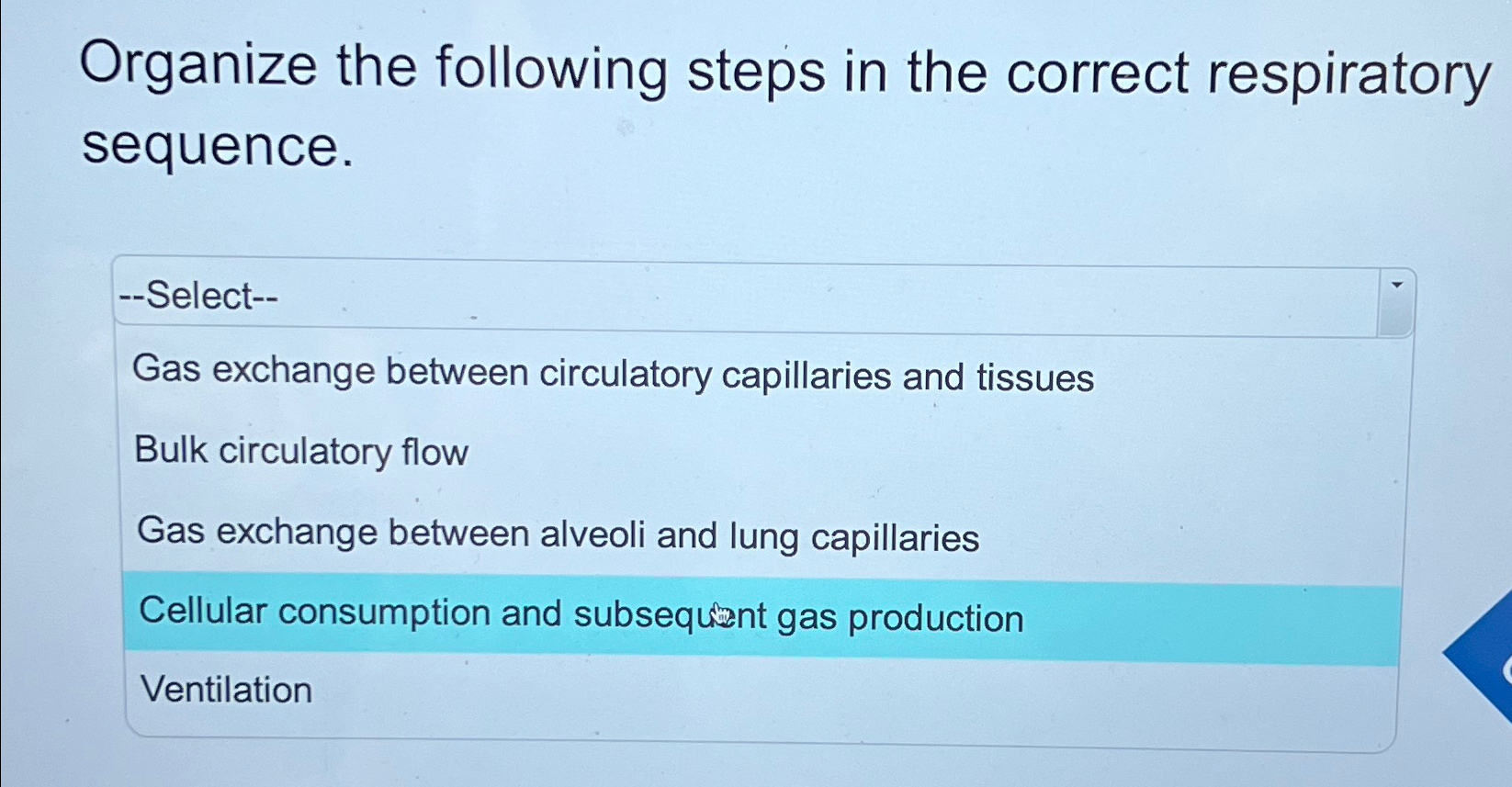 Solved Organize the following steps in the correct | Chegg.com