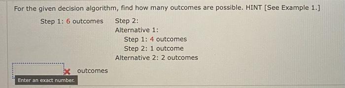 Solved For the given decision algorithm, find how many | Chegg.com