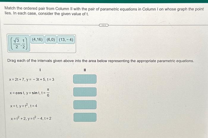 Solved Match the ordered pair from Column II with the pair | Chegg.com