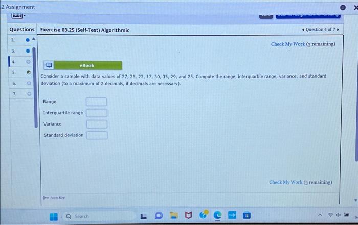 Solved 2 Assignment Questions Exercise 03.25 (Self-Test) | Chegg.com