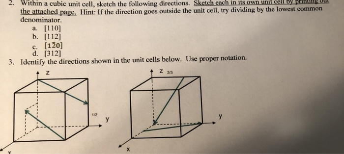 Solved within a cubic unit cell, sketch the following | Chegg.com