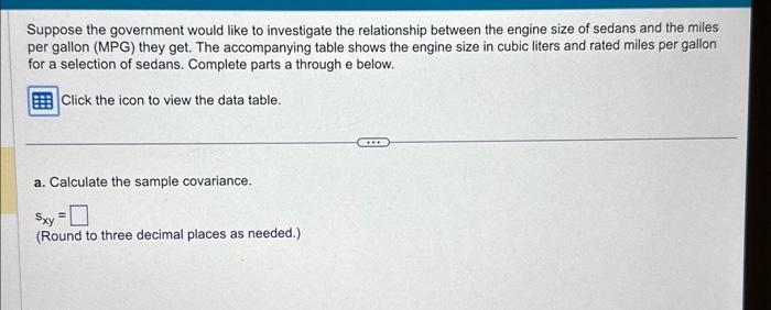 Solved Engine size versus IVIPGSuppose the government would | Chegg.com