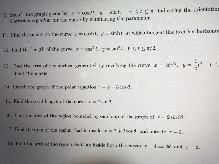 Solved 10. Sketch the graph given by x = cos 2t, y = sint, | Chegg.com