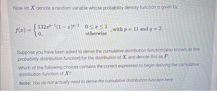 Solved Now let X denote a random variable whose probability | Chegg.com